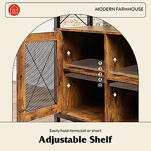 WLIVE TV Stand 55 inch TV, Tall Entertainment Center with Storage, Farmhouse Industrial TV Console for Bedroom Living Room, Rustic Brown