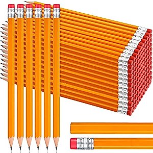400 Pcs Yellow Pencils Unsharpened Wood Pencils Bulk with Erasers 2 HB Pencil Wood Cased for Kids Teacher Students Office School Classroom Supplies
