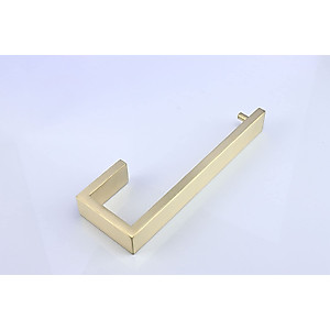 TocTen Hand Towel Holder/Towel Ring - Thicken SUS304 Stainless Steel Bathroom Hand Towel Hanger, 9 Inch Heavy Duty Wall Mounted Towel Rack, Square Hand Towel Bar for Bathroom Hardware (Gold, 9 in)