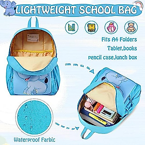 Backpack for Kids, Chasechic Water-resistant Toddler Preschool Kindergarten Bookbag for Kids with Chest Strap Blue Elephant