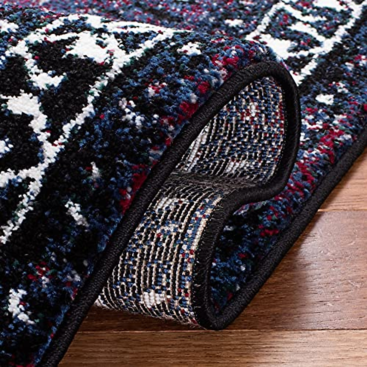 SAFAVIEH Vintage Hamadan Collection 2'7" x 5' Purple/Black VTH293V Oriental Distressed Non-Shedding Entryway Living Room Foyer Bedroom Kitchen Accent Rug