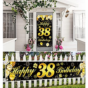 38th Happy Birthday Door Banner Birthday Decorations for Men Birthday Party Decorations Birthday Backdrop