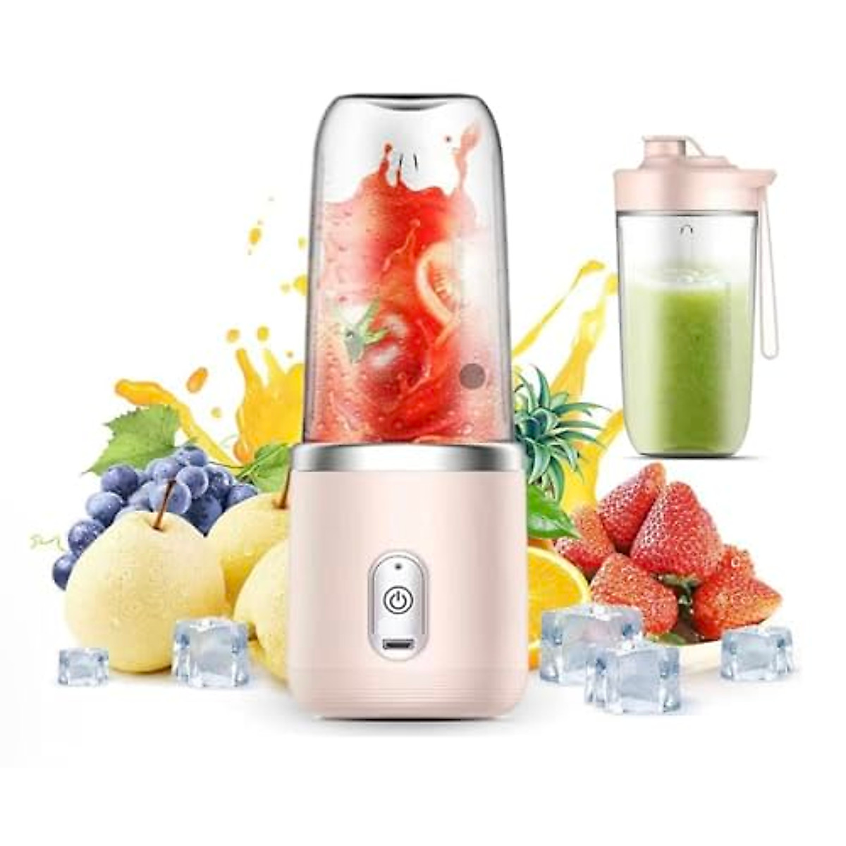 Paramexview Portable Blender for Juices & Smoothies | Fresh Juicer with 6 blades | USB rechargeable | 14oz Fusion Blender | BPA-free and eco-friendly material | Travel, Sport, and Home use | Comes with 1 Mixer, 1 Cup, 1 Sport Lid & 1 USB charger cable (Pi