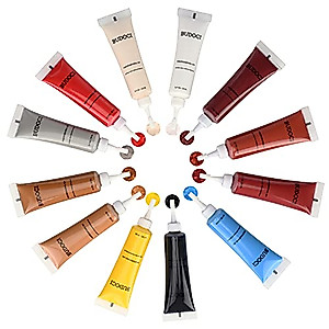 BUDOCI Leather Repair Kit for Furniture,12 Colors Leather Repair Kit, Easy Match Color to Repair Scuffed & Faded Leather Furniture,Vinyl Repair Kit for Car Seat, Sofa,Jacket, Boat Seat