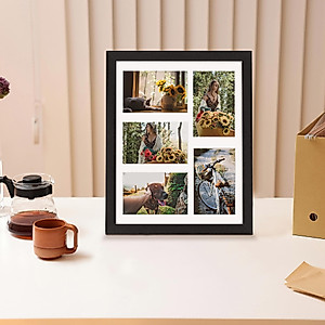 DUENPY 11x14 Collage Picture Frame, 4x6 Collage Picture Frame，Displays Five 4x6 inch Photos, or 11x14 (Without Mat) Available for Horizontal and Vertical Display，Black.