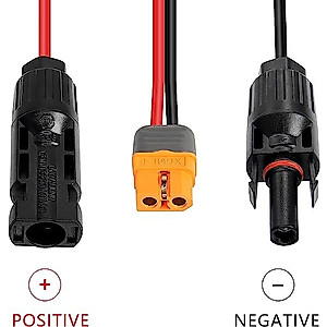 RIIEYOCA Solar Connector to XT60I- F Adapter 12 AWG Cable XT60 Female Connector Connect Solar Panel Charge Cable for Solar Generator Portable Power Station 1.5M/4.9FT
