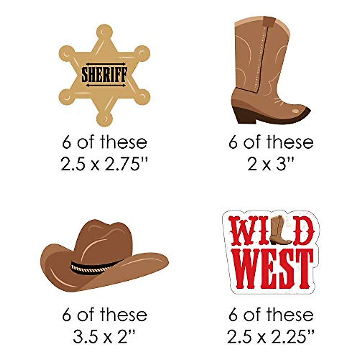 Big Dot of Happiness Western Hoedown - Paper Straw Decor - Wild West Cowboy Party Striped Decorative Straws - Set of 24