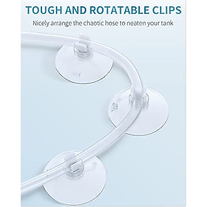 Pawfly Aquarium Suction Cup Clips for Standard 3/16" ID Airline Tubing Clear Air Hose Holder Clamp Accessories for Fish Tank Aeration Setup, 20 Pack