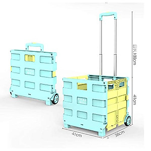 YLYAJY Grocery Utility Shopping Cart, Easily Collapsible and Foldable to Save Space and Heavy Duty, Light Weight Trolley with Rolling Swivel Wheels (Color : D)