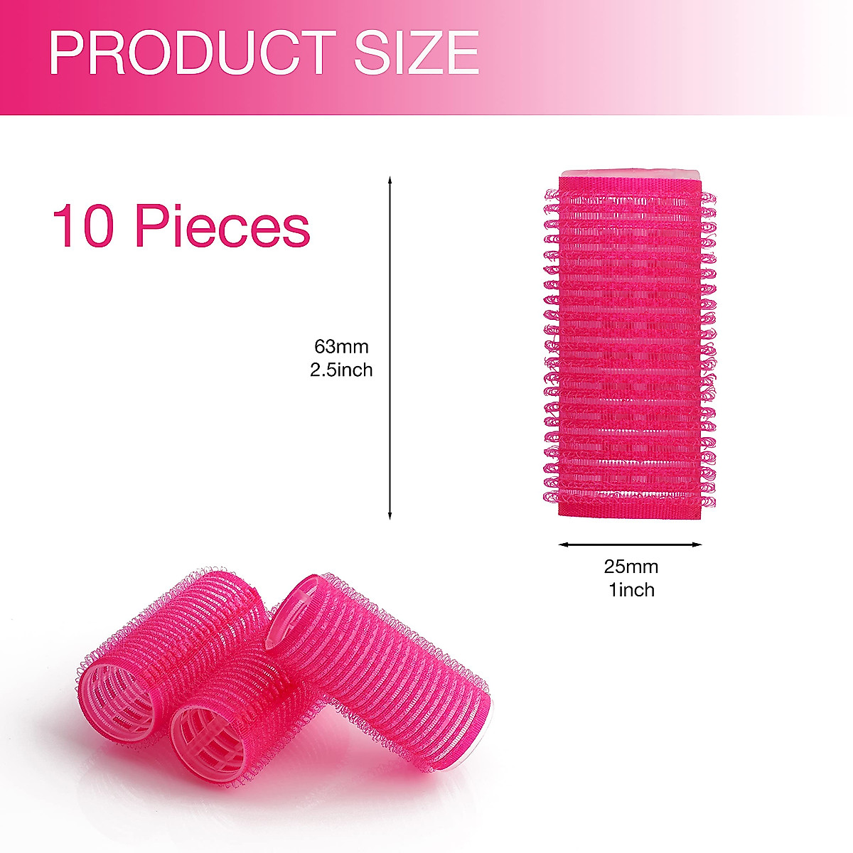 10 Pieces Self Grip Hair Rollers 25mm Small Hair Curlers For Short And Long Hair Salon Hairdressing Curler For Curling And Styling Hair Self Holding Diy Roller For Hair Grip (25mm)