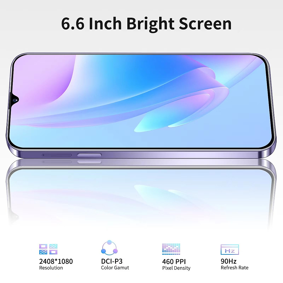 ExAchat 5G Unlocked Cell Phones with Headphones & Capacitive Pen, Face ID Android 13 Phone, 6.6" HD+ Display 90HzD 24+64 MP 5500mAh Massive Battery Smartphone 4G+128GB Dual Sim TF Card Gold