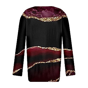 JJHAEVDY Oversized Shirts Sweatshirts for Women Plus Size Tunic Graphic Camo Outfit Button Up Sweatshirt Oversized Sweatshirt for Women Sweatshirts(1-Wine,XX-Large)