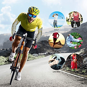 WELLDAY World Map Painting Arm Sleeves with Thumb Hole UV Sun Protection Cooling for Driving Cycling Golf Fishing