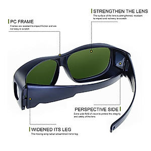 UpaClaire Welding Glasses, Wrap-Around Safety Welding Lens, Anti-Scratch, Non-Slip, UV Protection, Laser Hair Removal Protective Glasses, IPL200-2000nm Protection Safety Glasses