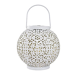 Large Solar Lanterns Outdoor Table Lights Metal 7.9" Dia Decorative Garden Lights Waterproof Hanging Solar Lanterns for Patio, Courtyard, Party, Wedding Decorations