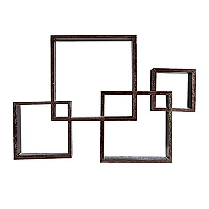 Danya B Decorative Wall Mount Floating Intersecting Cube Accent Wall Shelf - Black