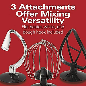 Hamilton Beach 6 Speed Electric Stand Mixer with Stainless Steel 3.5 Quart Bowl, Planetary Mixing, Tilt-Up Head (63325), 300 Watt Motor, Black