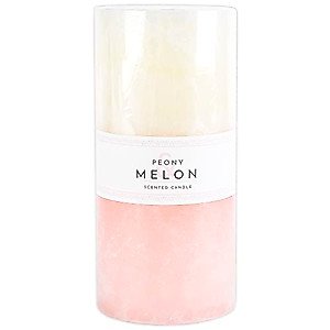 Peony & Melon Pillar Candle, 2 3/4 x 6 Inches