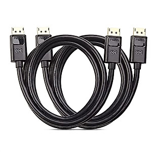 Cable Matters 2-Pack 4K DisplayPort to DisplayPort Cable (DP to DP Cable, Display Port Cable) 6 Feet - 4K 60Hz, 2K 144Hz Monitor Support