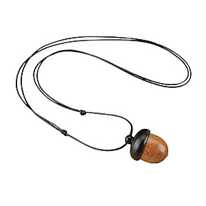 Harilla Screwable Ebony Acorn Necklace Pendant Jewelry Acorn, B
