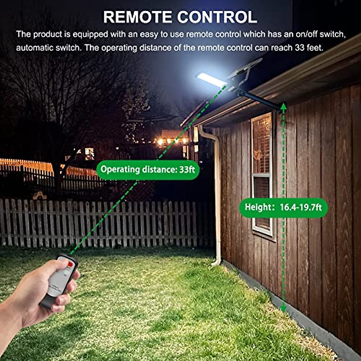 Engrepo Solar Street Lights Outdoor 84 LEDs Security Solar Flood Light 6000K Bright White Floodlights Auto On/Off Dusk to Dawn with Remote Control for Yard, Garden, Street, Basketball Court