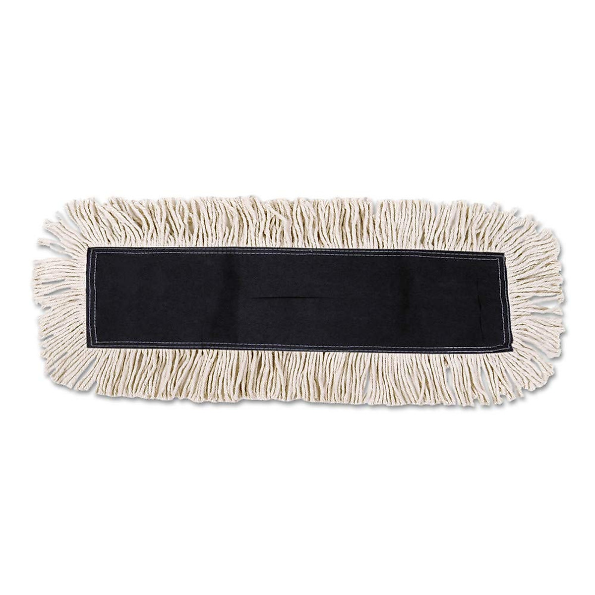 Boardwalk BWK1636 36 in. x 5 in. Disposable Cotton/Synthetic Dust Mop Head With Sewn Center Fringe - White