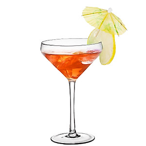 Peohud 4 Pack Coupe Cocktail Glasses, 10 Oz Crystal Martini Glasses for Margarita, Champagne, Manhattan, Wine, Whiskey, Bar, Party