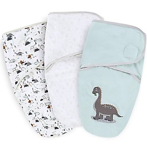 Bedsure Swaddle Blanket Baby Girl Boy, Easy Adjustable, 3 Pack Infant Sleep Sack Wrap Newborn Babies by Comfy Cubs (Small (0-3 Month) Blue White