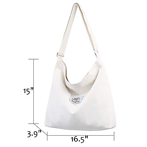 Belsmi Womens Ladies Large 16" Heavy Lightweight Cotton Polyester Shoulder Bag Shopping Retro Casual Handbags Canvas Totes Bag (Yellow)