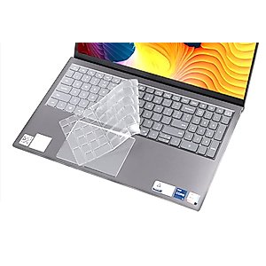 Silicone Keyboard Skin Compatible for 2021 Dell Inspiron 16 Plus 7610, Dell Inspiron 15 5510 5515 5518 3510 3511, Dell Latitude 3520 15.6 inch Laptop (Not Compatible Dell Gaming G15-5510/5515) （Black）