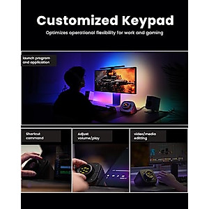Cololight Studio Controller Keyboard like OBS, Twitch, ​YouTube COLO PLAY Programmable Gaming Keyboard with RGB Lighting, Performance Monitor, Desktop Media Controller for PC/MAC (Black)