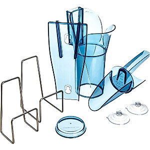 San Jamar SI5000 Polycarbonate Saf-T-Scoop and Guardian System, 6oz to 10oz, for Bar and Beverage Station, Blue