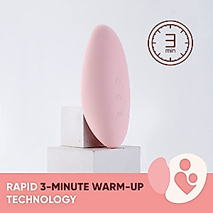 MomPrize Warming Lactation Massager for Breastfeeding - Breast Vibrant Massager with Heat for Pumping, Clogged Milk Ducts Relief, Support for Engorgement and Mastitis (Pink)