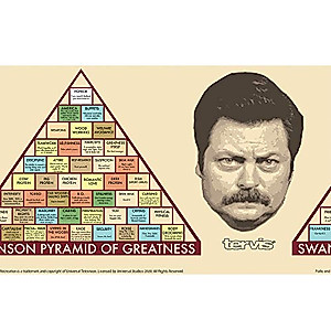 Tervis Triple Walled Parks and Recreation Insulated Tumbler Cup Keeps Drinks Cold & Hot, 20oz - Stainless Steel, Greatness Pyramid