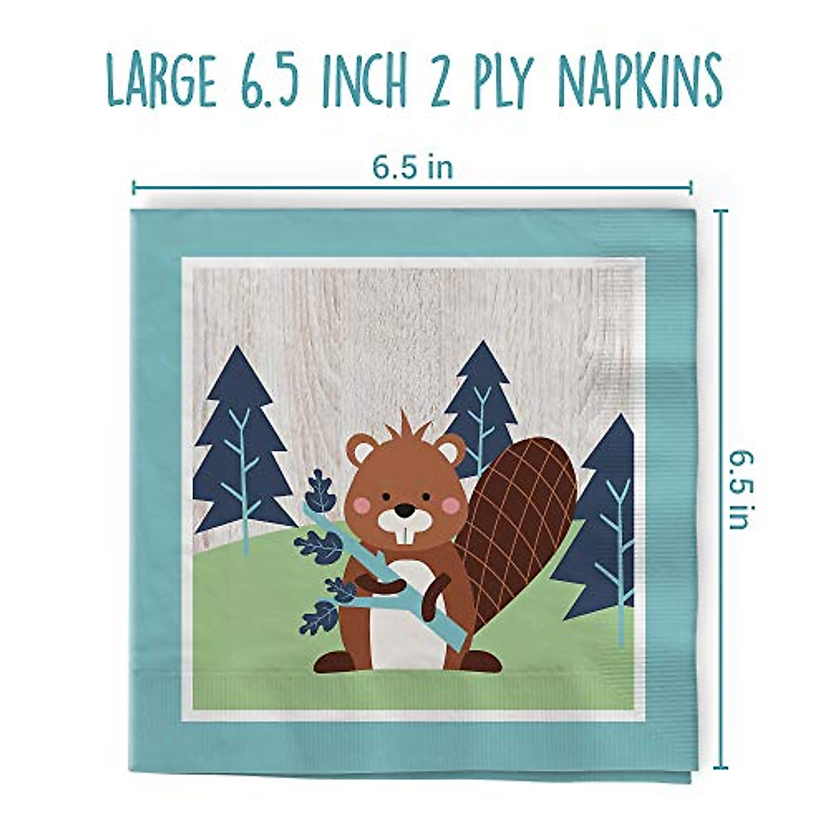 Woodland Animal Birthday Party Supply Set | Super Cute, All-In-One 120 Piece Set Includes Plates, Cups, and Napkins | Serves 24 Guests | Forest Creature Theme Perfect for Birthdays or Baby Showers