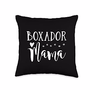 Cute Boxador Mom Gifts - Boxador Lovers Dog Mom-Cute Boxador Mama Throw Pillow, 16x16, Multicolor