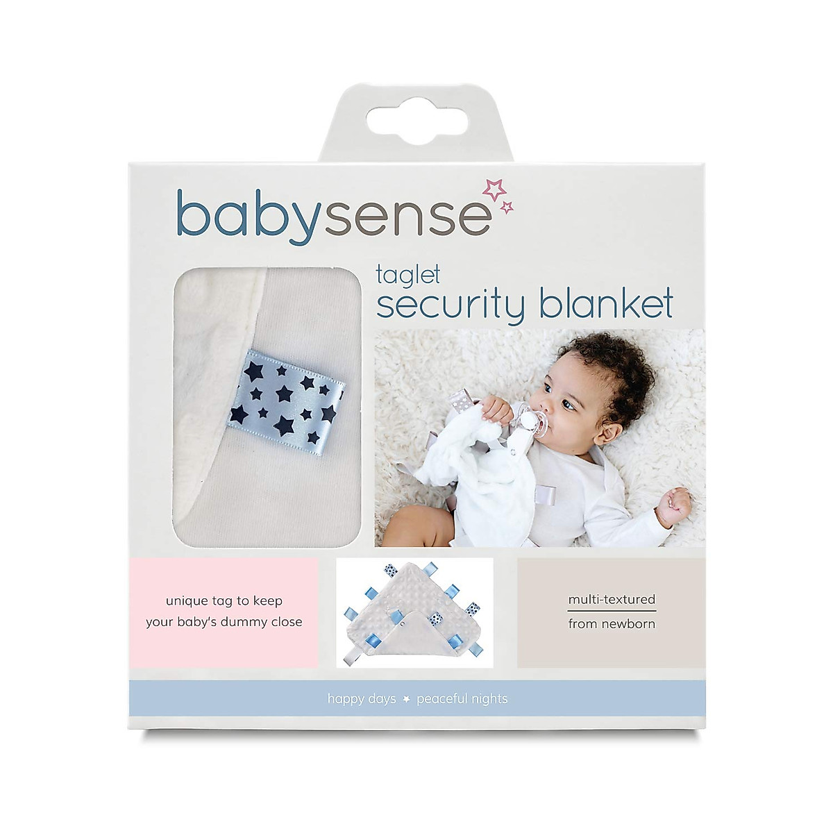 BABY SENSE Taglet Security Baby Blanket Lovey with Pacifier Tag | Soft, Soothing, Comfortable, Warm, Cozy | Unisex & Toddler | Durable & Machine Washable (Pink)