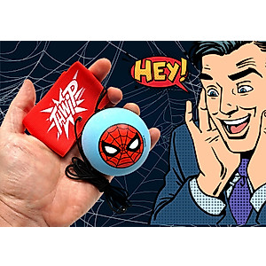 JA-RU Marvel Spiderman Sports Wrist Bounce Back Balls (1Unit) Returning Bouncy Ball Toys, Foam String Attached Rebound. Stuffers Kids & Adults Fidget Stress Toy 6820-1