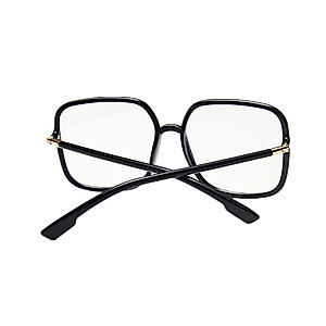 Shiratori Woman's New Retro Blue Light Blocking Glasses Big frame Nerd Eyeglasses Frame Anti Blue Ray Computer Game Glasses Black