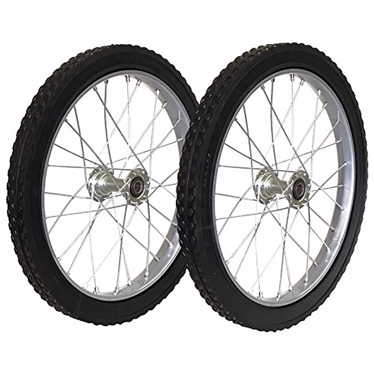 Morgan Cycle Heavy Duty Solid Rubber Cart Wheel and Axel Kit, 20", Chrome