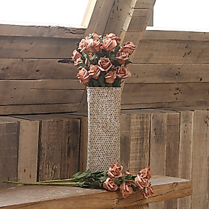 Folora 6 PCs Lifelike Artificial Rose Flowers with Stem, Flower Arrangement DIY Decoration Bouquet for Wedding Home Garden Decoration, 19 Inches