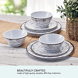 Pfaltzgraff Trellis 12 Piece Outdoor Melamine Dinnerware Set, Mulitcolored, Service for 4