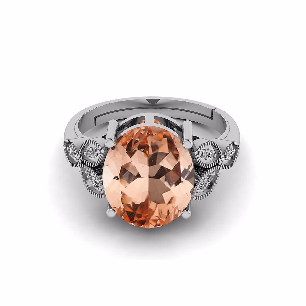LMDPRAJAPATIS 6.25 Ratti Natural Morganite Stone German Silver Ring Special Occasion Wear for Women And Men
