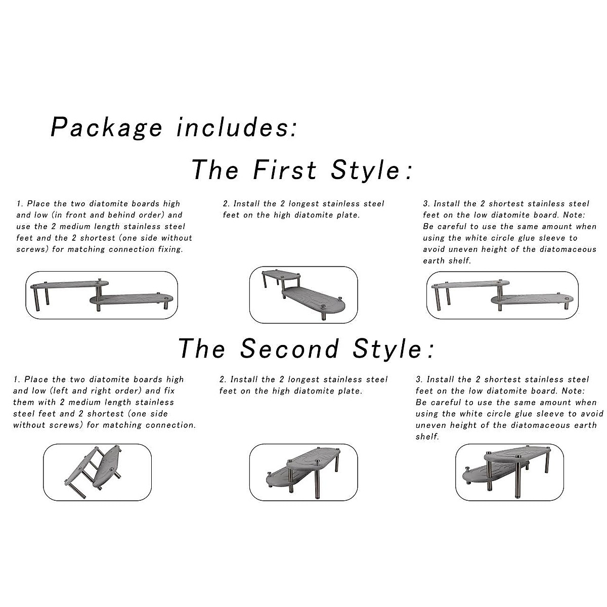 YumTech Sink Tray, Diatomaceous Tray, Fast Drying Stone Sink Caddy, Instant Dry Sink Organizer Bathroom, Water Absorbing Drying Stone Tray for Sink, Drying Stone for Kitchen Counter(2-Tier, Grey）