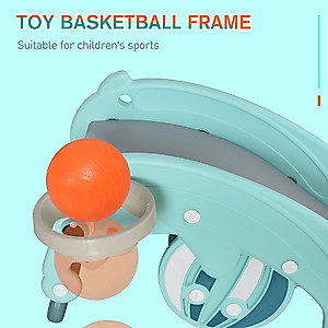 Qaba 3-in-1 Kids Portable Slide Rocking Horse Toy with Basketball Hoop for Age 1.5-3 Boys and Girls, Mint Green