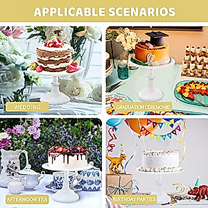 PNBO 3pcs Round Cake Stands - White Small Cake Stand Set - Cake Display Stands for Dessert Table - Cake Plate for Girl's Birthday Parties,Baby Shower,Weddings,Graduation Ceremonies,Anniversaries