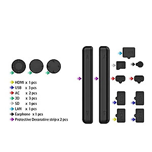 ECHZOVE Switch OLED Silicone Soft Rubber Dust Proof Plug, Nintendo Switch Dust Proof Cover Assessories Kits,Dust Cover for HDMI, USB, AC, SD, LAN, Earphone(14 Pack)