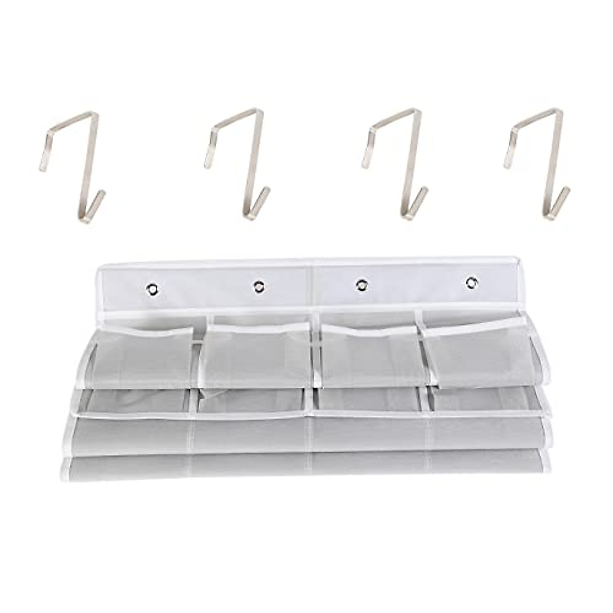 N/C Over The Door Shoe Organizer,Hanging Shoe Organizer for Closet Organizers and Storage,24 Large Mesh Breathable Pockets Hanging Shoe holder,Over The Door Shoe Rack with 4 Hooks