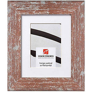 Craig Frames American Barn, 20 x 24 Inch Faux Barnwood Picture Frame Matted to Display a 16 x 20 Inch Photo, Red