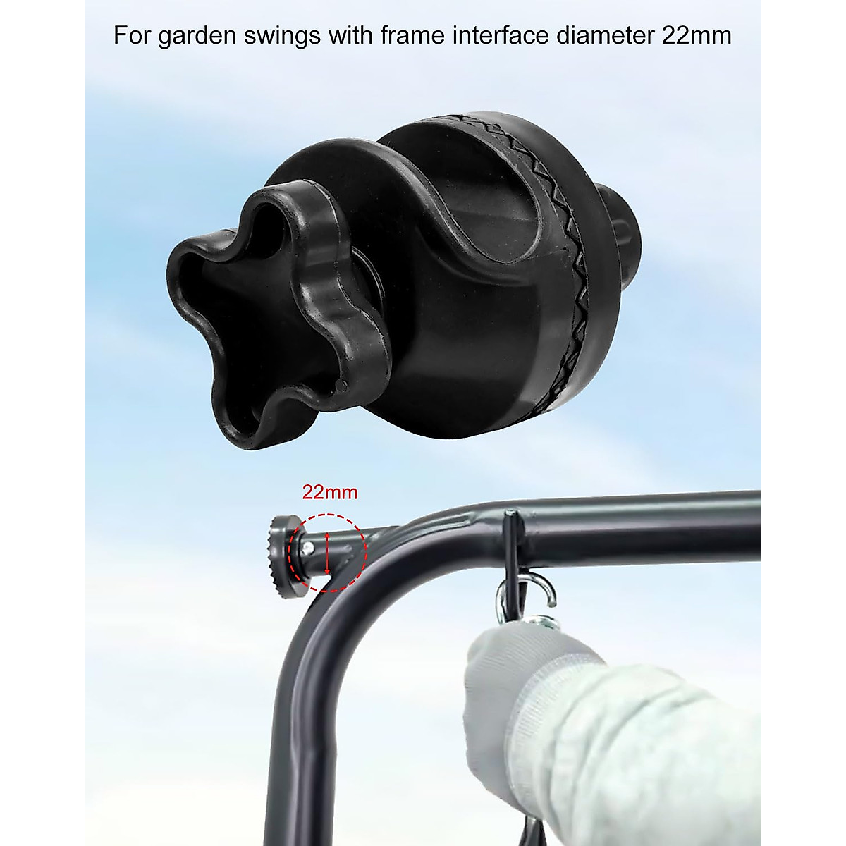 Outdoor Porch Patio Swings Plastic Fittings to Attach Canopy Frame to Swing Frame, 2 Pack